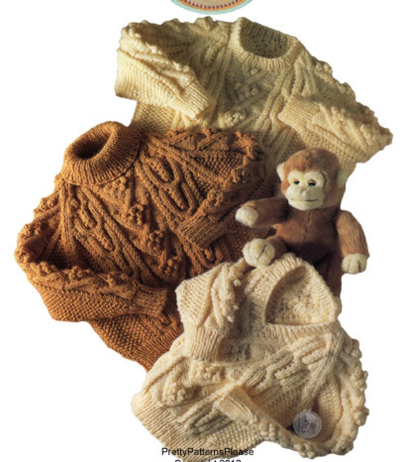 Sweaters for Children Irish Aran Fishermans Knit Vintage Knitting ...