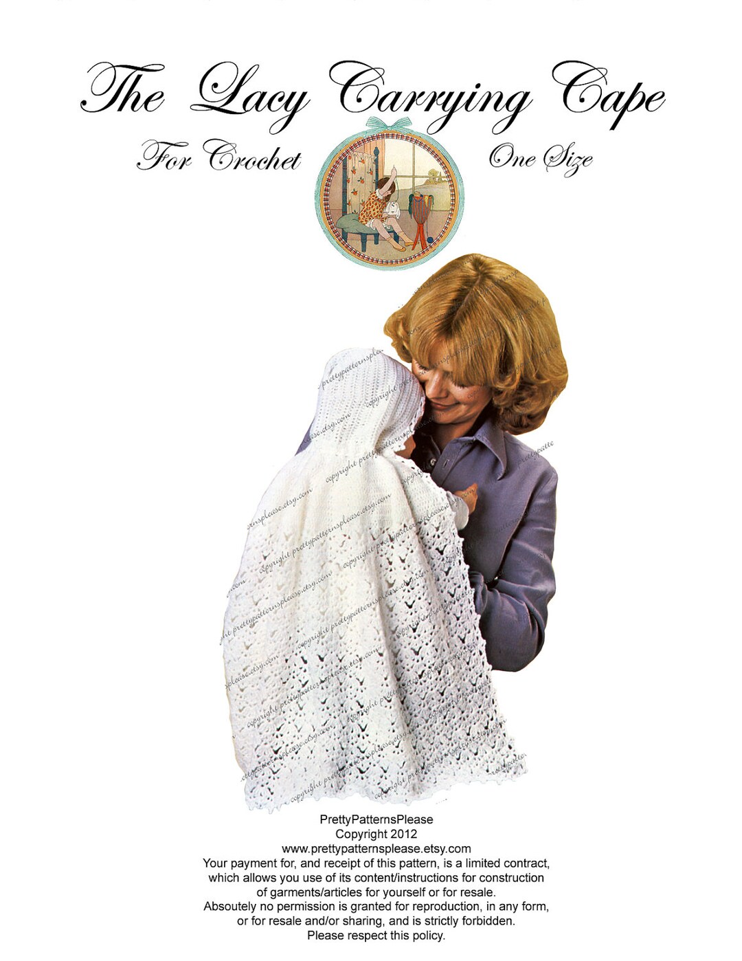 Baptismal Baby Cape Pattern for Crochet - Christening Infant Cape ...
