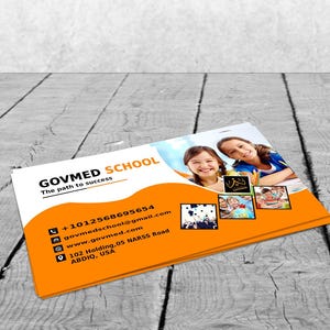 Editable School Business Card Template, Education Branding, Modern ...