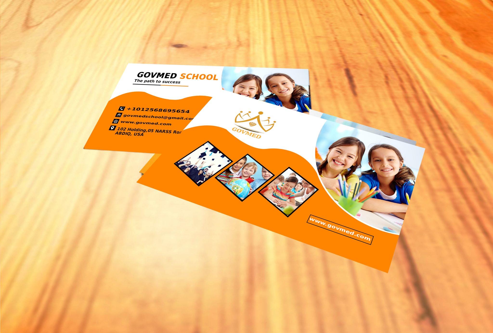 Editable School Business Card Template, Education Branding, Modern ...