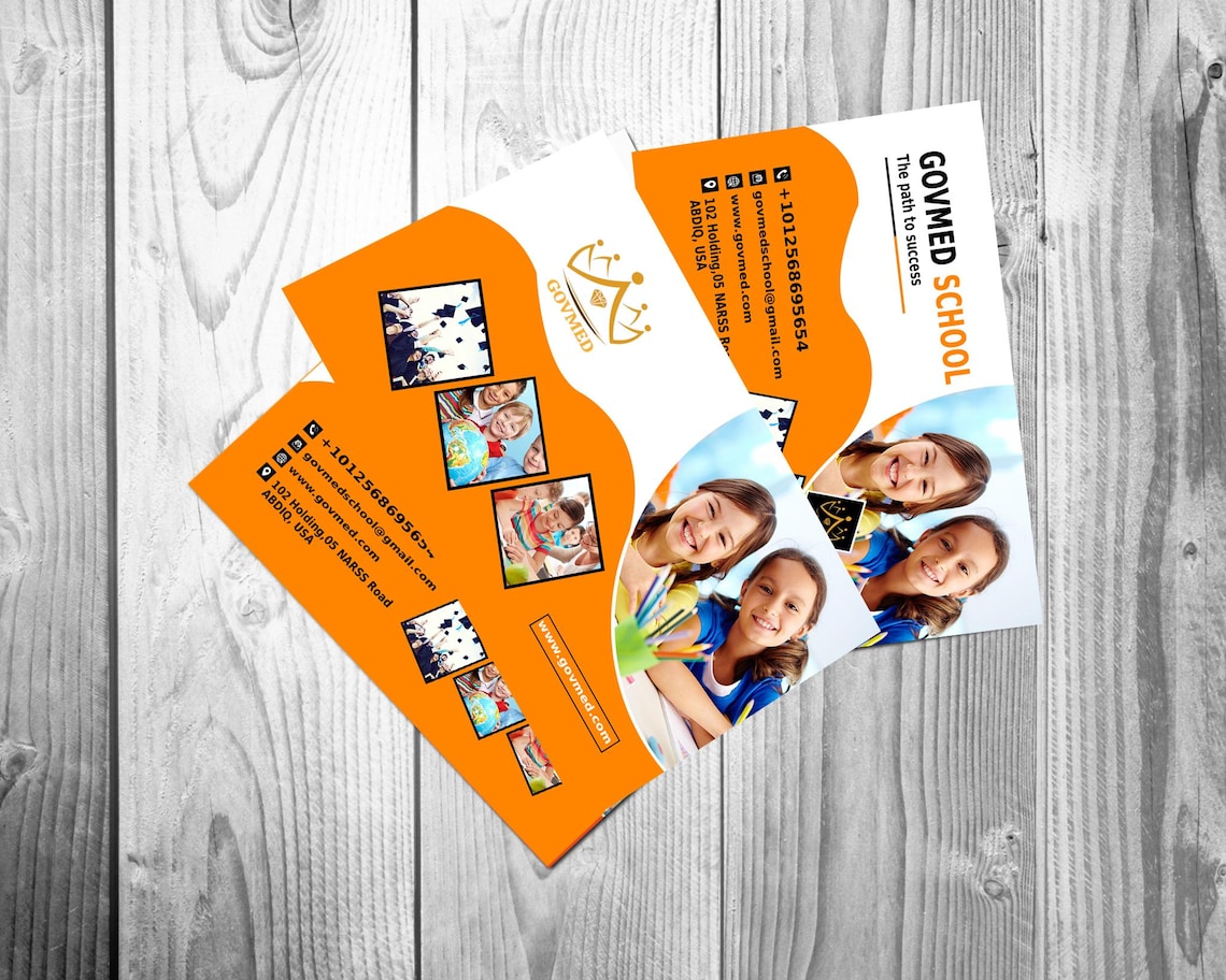 Editable School Business Card Template, Education Branding, Modern ...