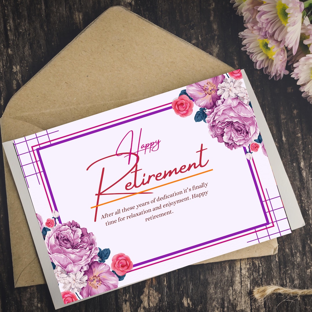 Editable Retirement Card Template: Printable Digital Download - Etsy