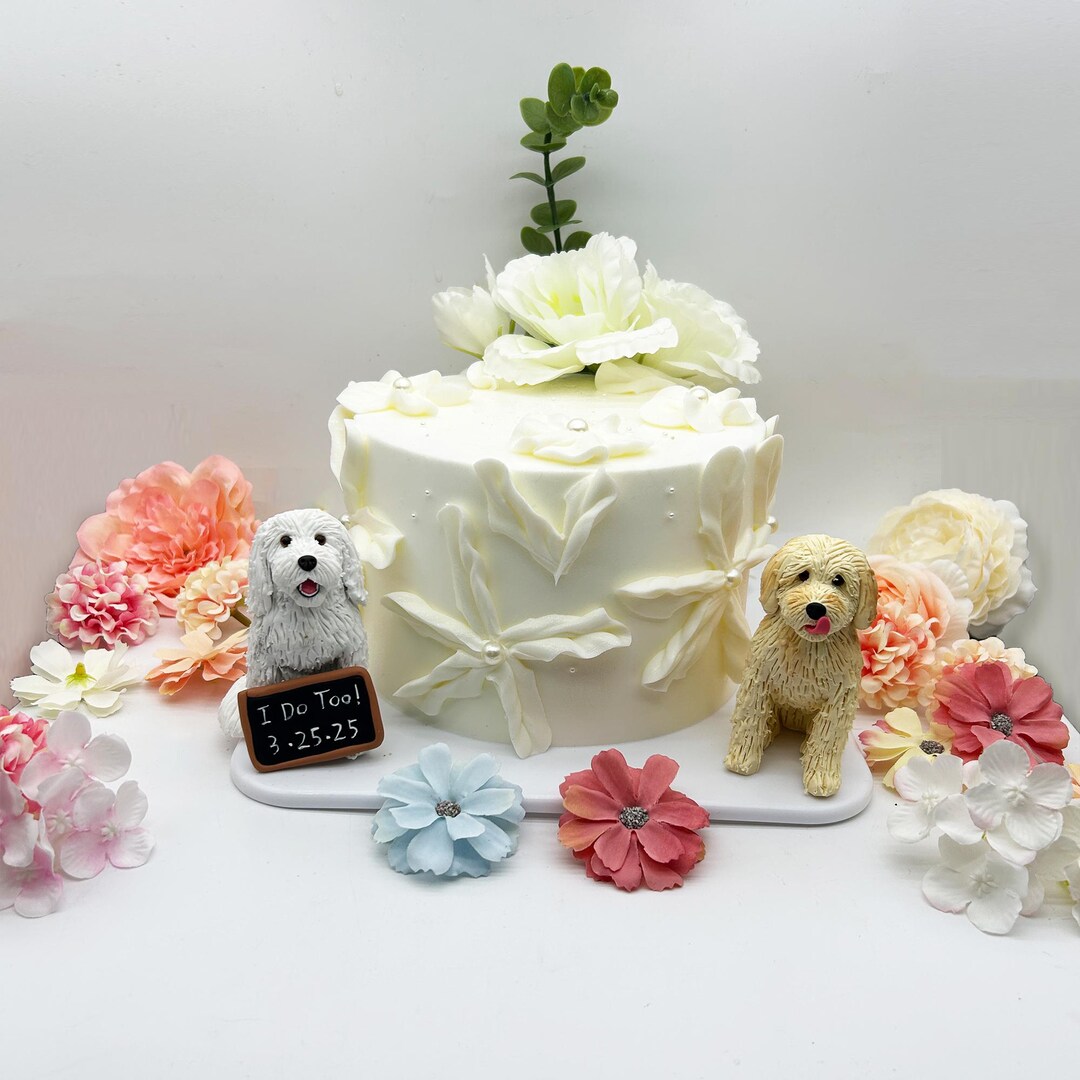 Personalized Dog Wedding Cake Topper, Pet Cake Topper, Pet Anniversary ...
