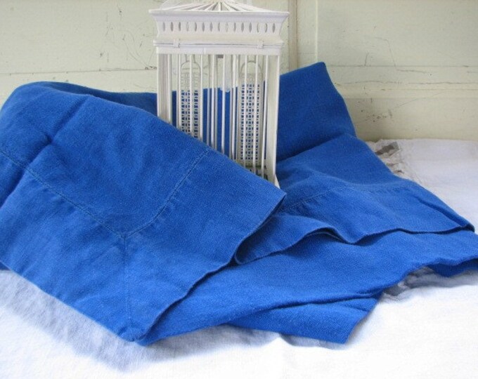 Vintage Cobalt Blue Tablecloth - Etsy