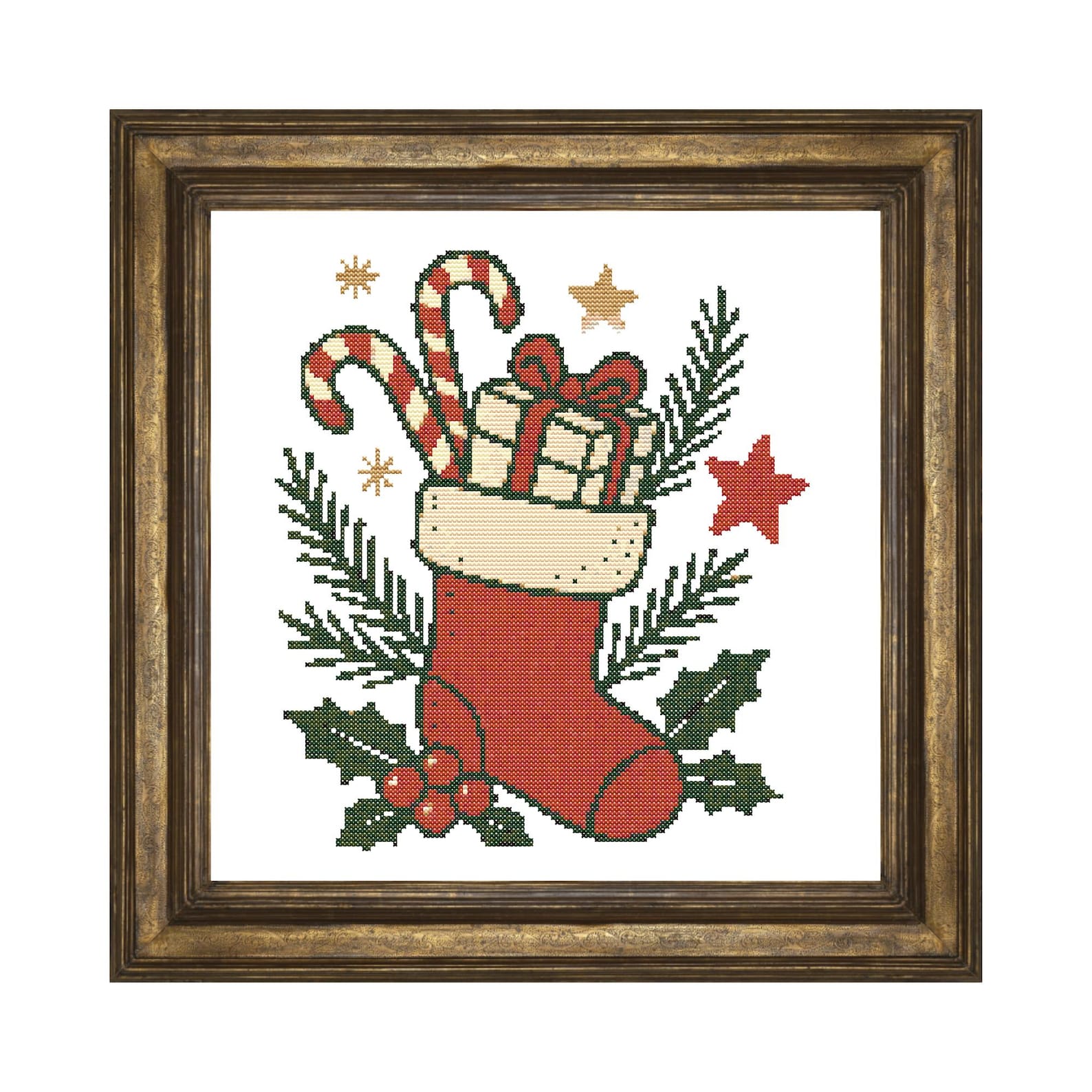 Christmas Stocking Cross Stitch Pattern, Holiday Decor (PDF Pattern) - Etsy