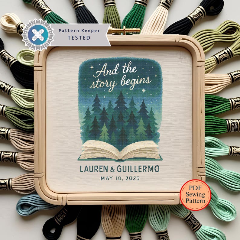 Personalized Wedding Cross Stitch Pattern: Forest Love Story (DIY ...