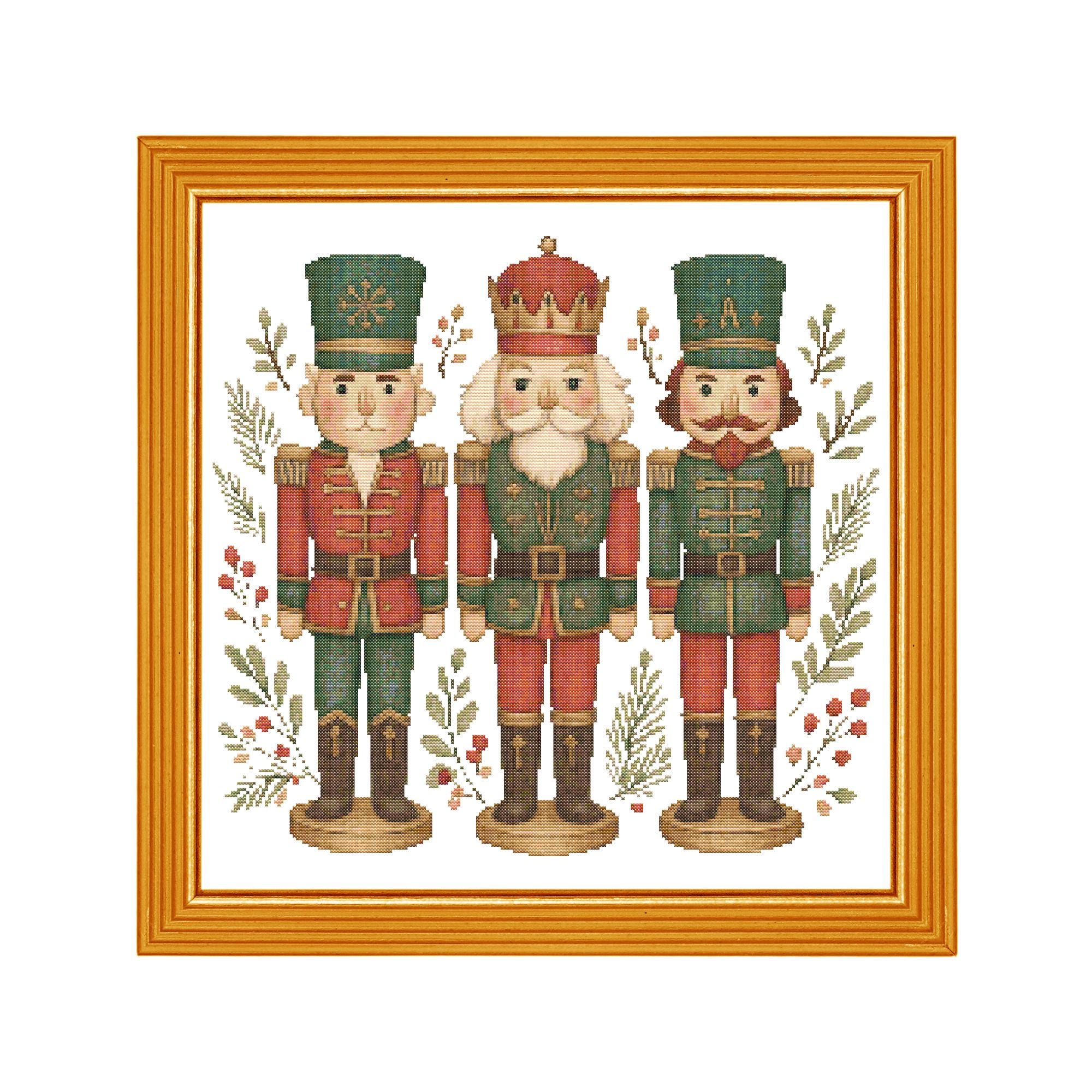 Christmas Nutcrackers Cross Stitch Pattern: Holiday Needlepoint Chart ...