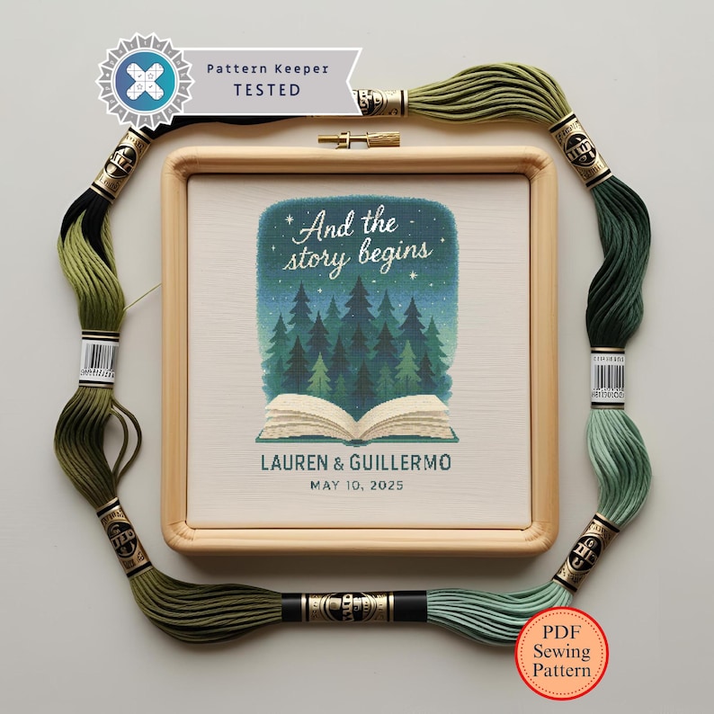 Personalized Wedding Cross Stitch Pattern: Forest Love Story (DIY ...