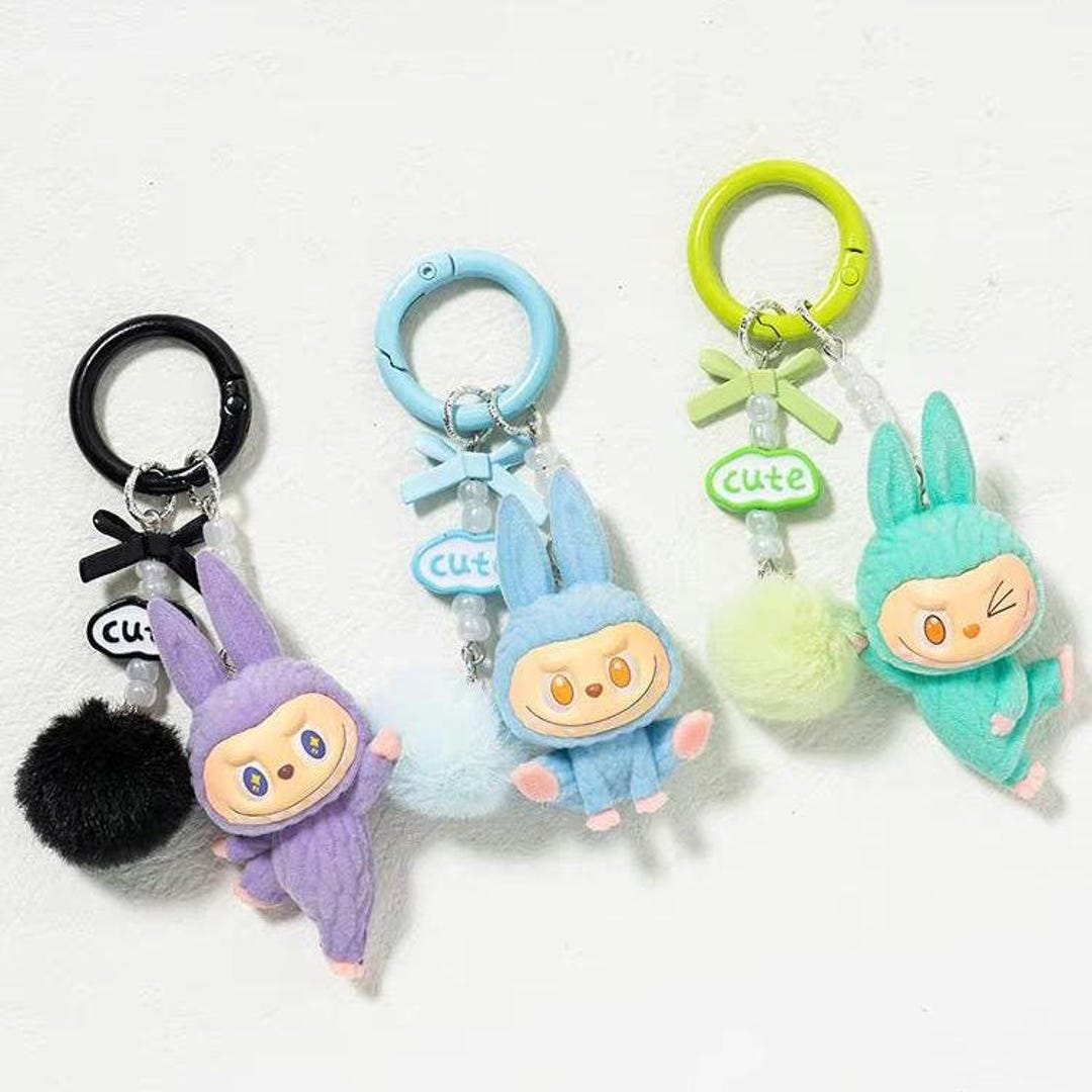 Yoga Labubu Popmart Kawaii Keychain Phone Charm Bag Charm - Etsy