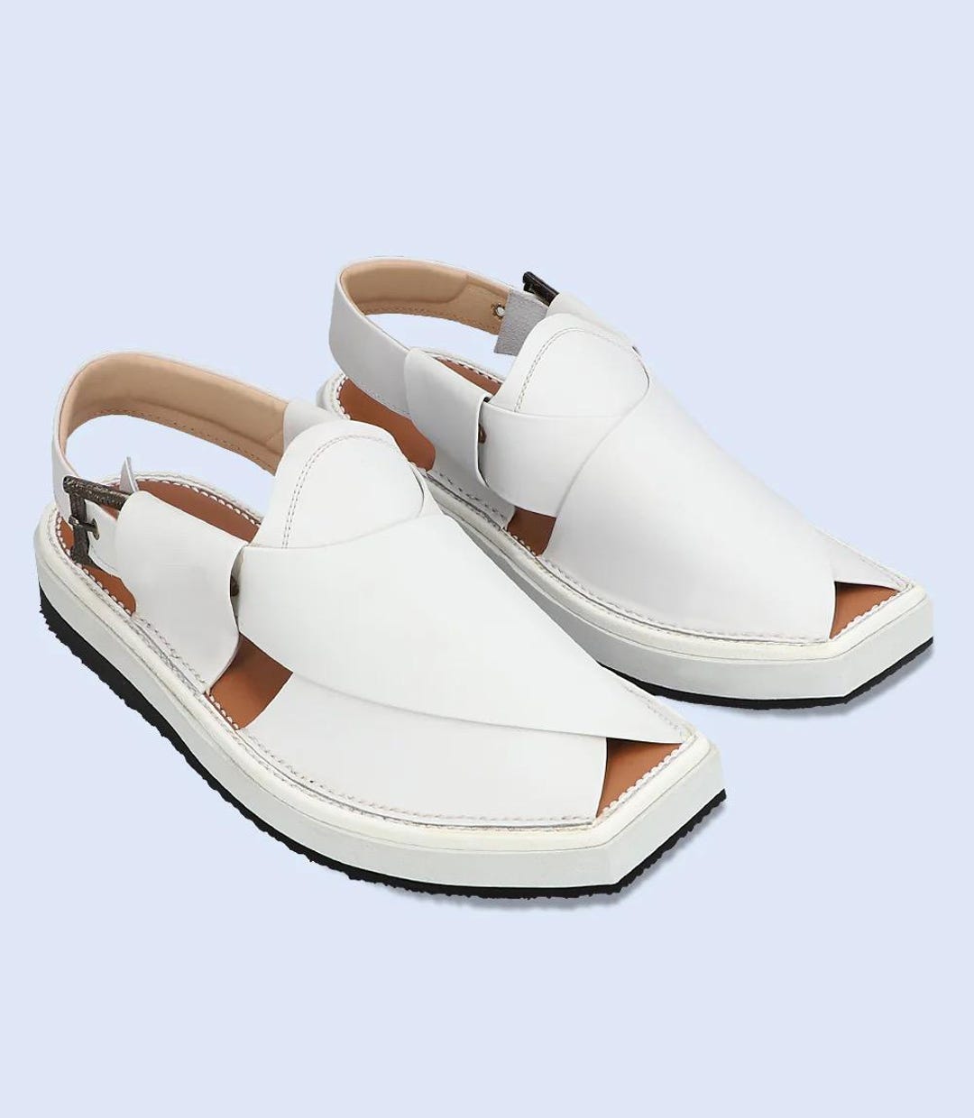 Handmade White Peshawari Chappal for Men | Premium Leather ...