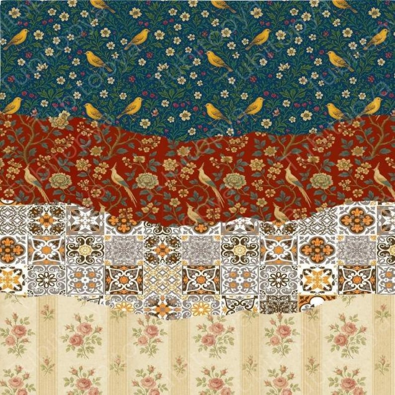 Vintage Miniature Wallpaper | 1:12 Scale Dollhouse Wall Decor ...