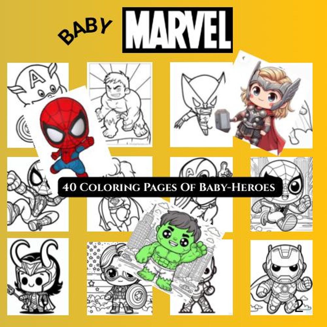 40 Baby Superheroes Coloring Pages PDF – Marvel-inspired Printable ...