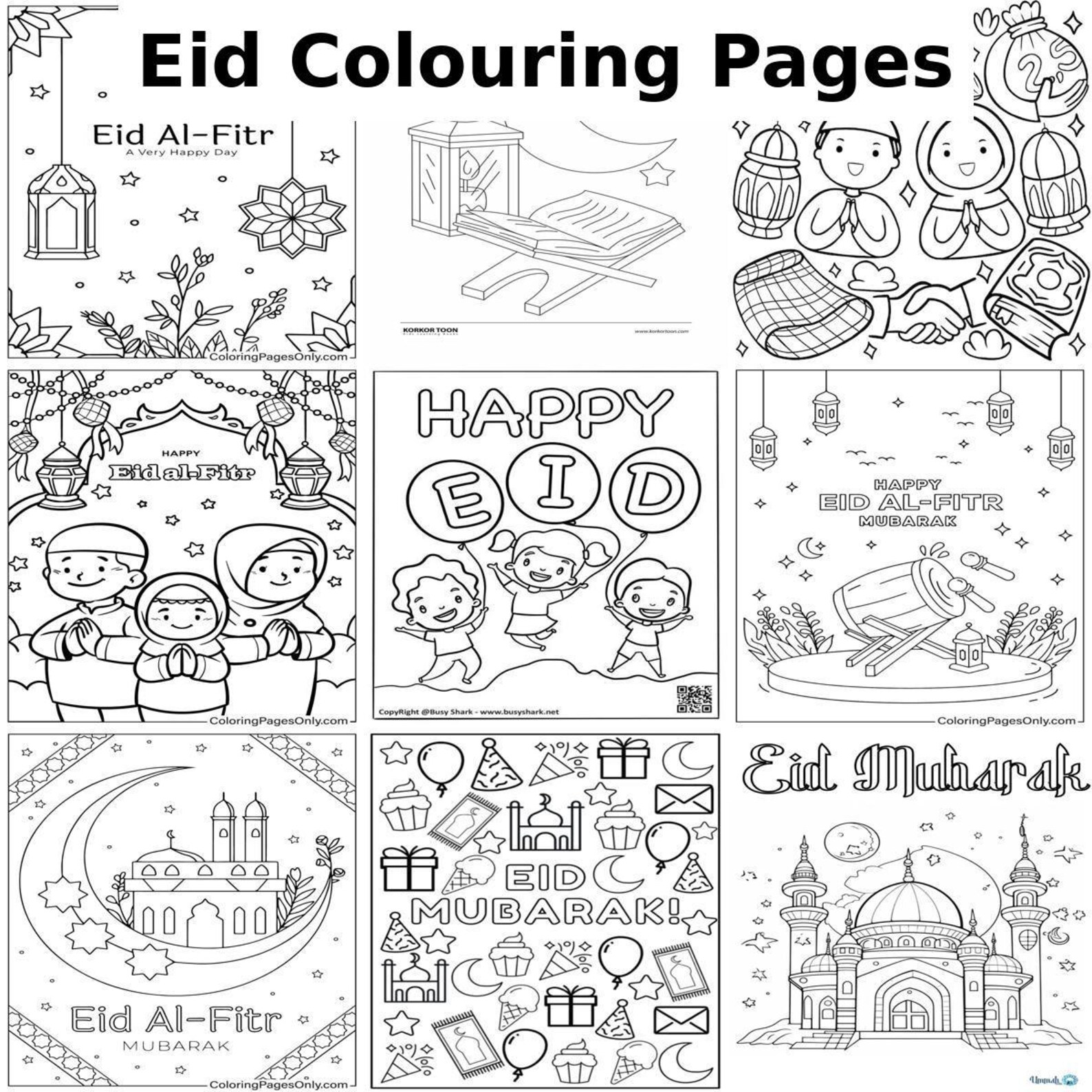 40 Eid Coloring Pages for Kids – Printable Ramadan & Eid Activity Pack ...