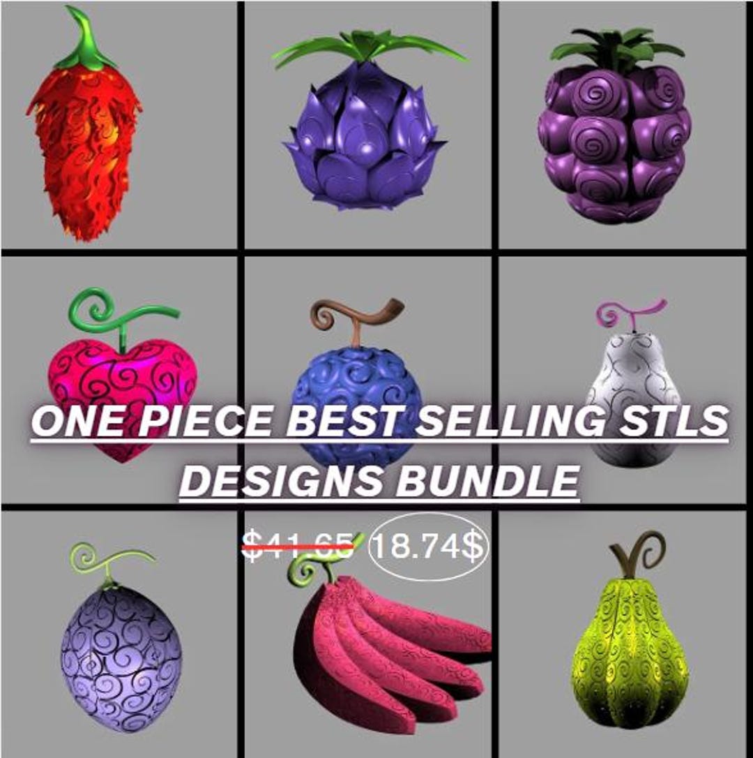 One Piece Devil Fruits STL Bundle – Best Selling 3D Print Set | Gomu ...