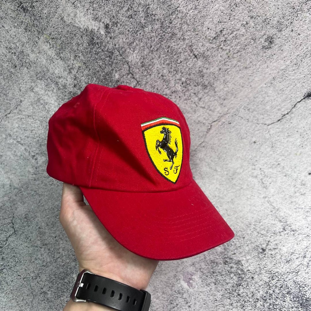 Vintage Ferrari World Red Cap Adjustable - Etsy