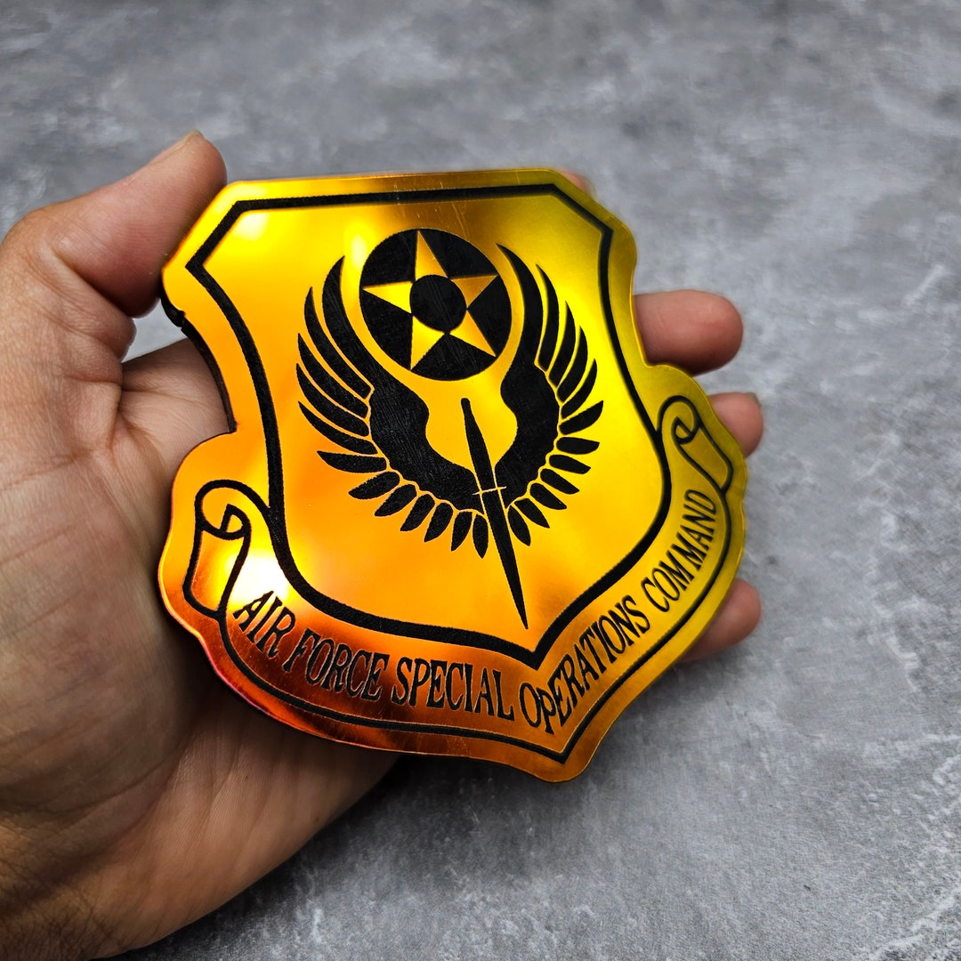 AFSOC USAF Iridescent Acrylic and Wood Handmade Magnet - Etsy