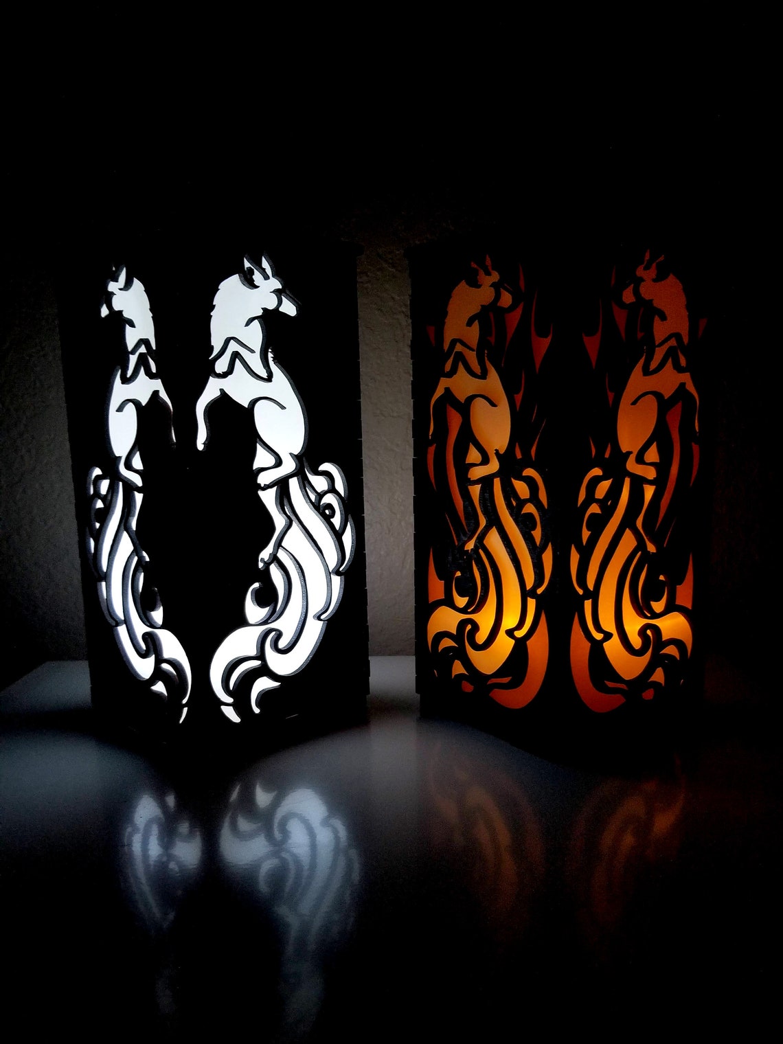 Fox Handmade Lantern With Tealight Nine Tailed Fox With - Etsy