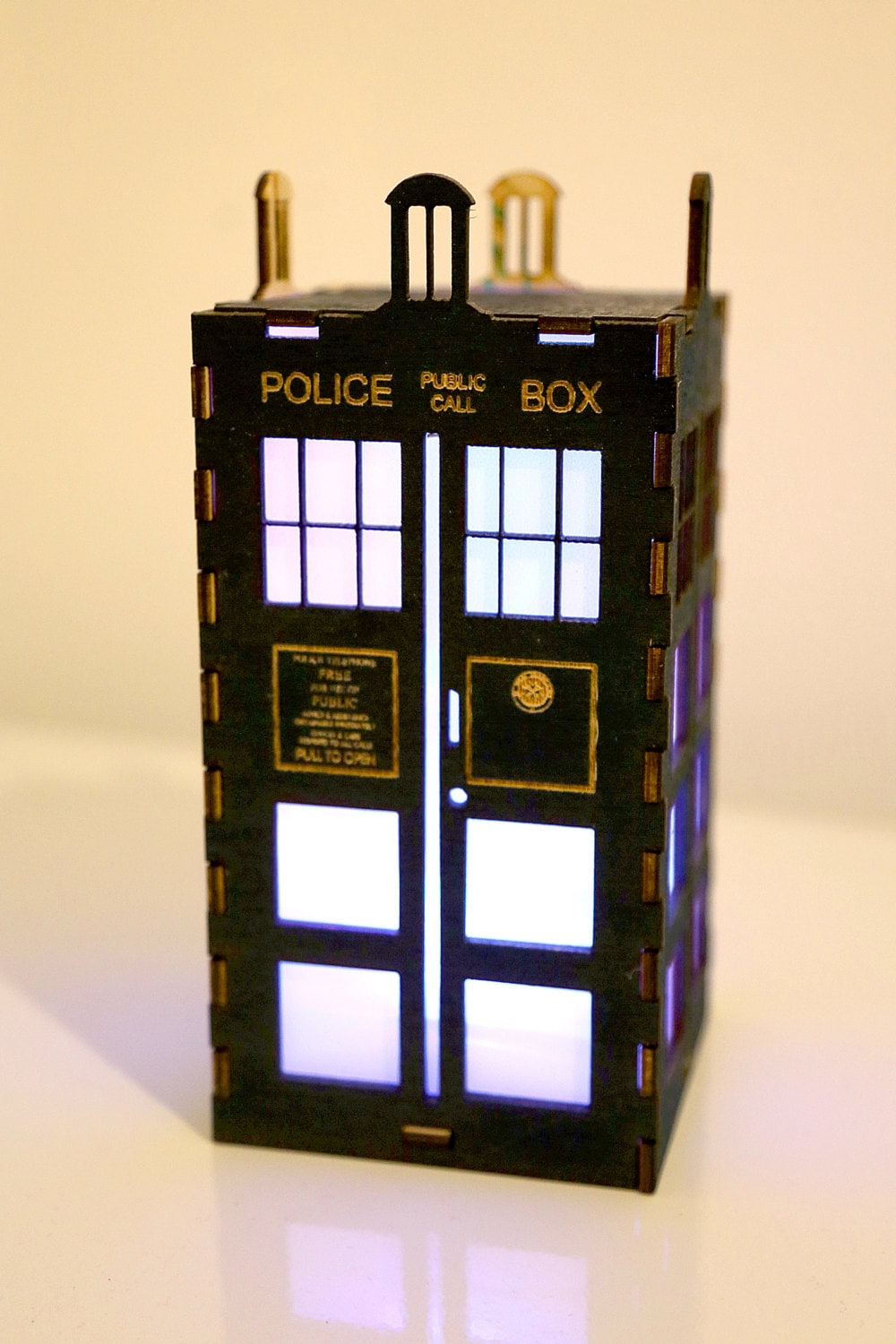 Small Wood Public Police Call Box Handmade Lantern With Tealight - Etsy