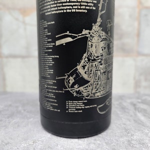 CH-47D Chinook Helicopter Military Aircraft Blueprint Engraved on Black ...