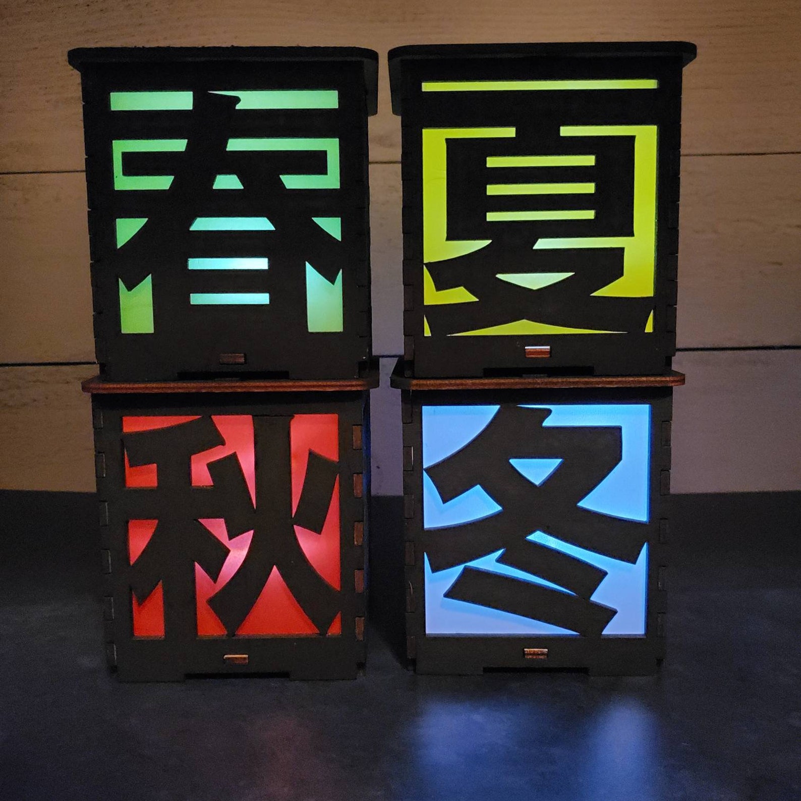 Japanese Inspired Kanji Seasons Handmade Lantern With Tealight | Etsy