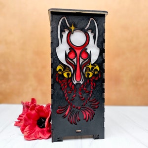 Japanese Kitsune Fox Mask Handmade Laser Cut Lantern With LED Tealight ...