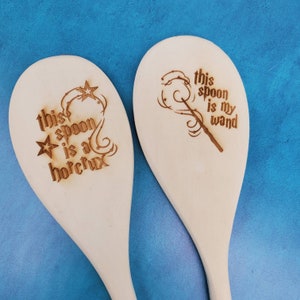 Wizards, Wands and Potions - Laser Engraved Rubber Wood Spoon - Etsy