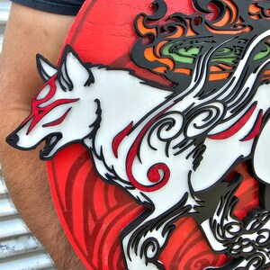 White Wolf God Running Okami Handmade Wall Piece - Etsy