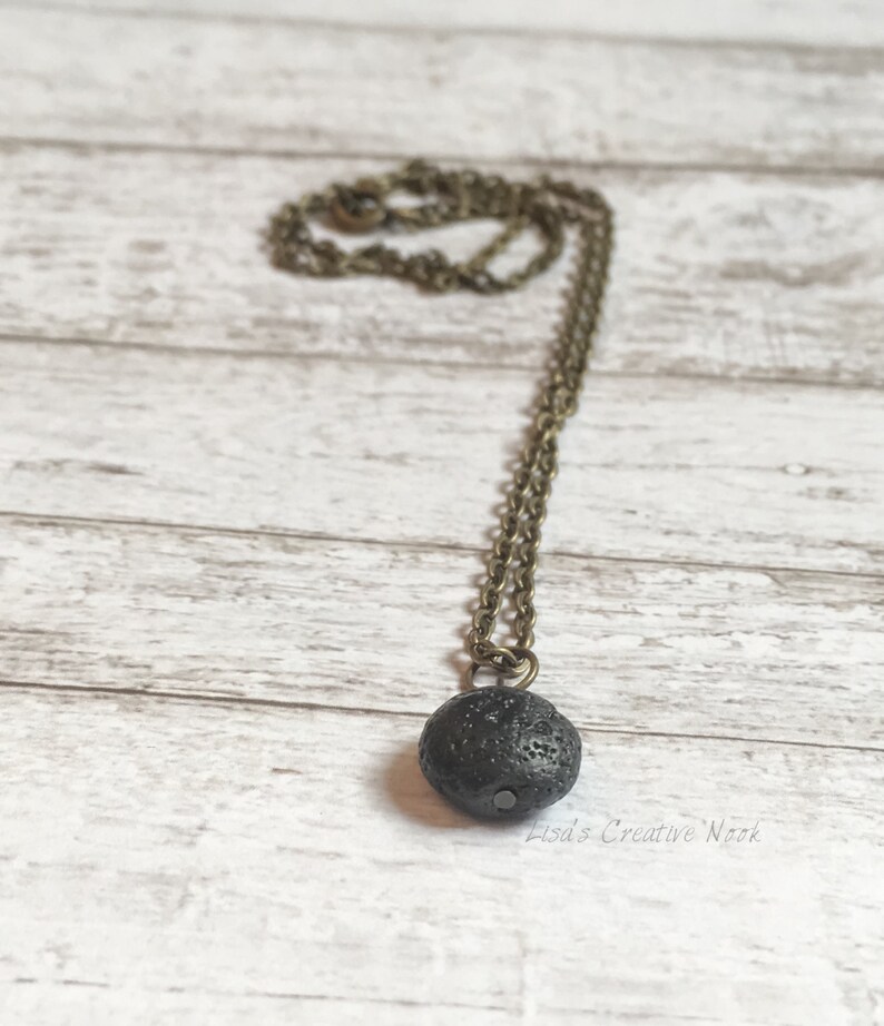 Essential Oil Diffusing Necklace Lava Rock Antique Chain - Etsy Canada