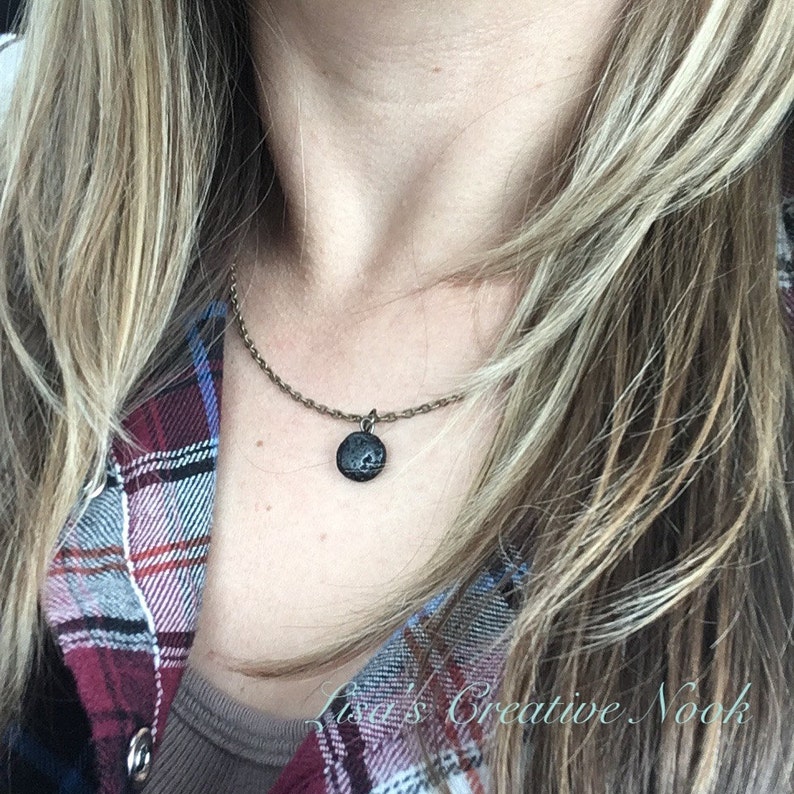 Essential Oil Diffusing Necklace Lava Rock Antique Chain - Etsy Canada