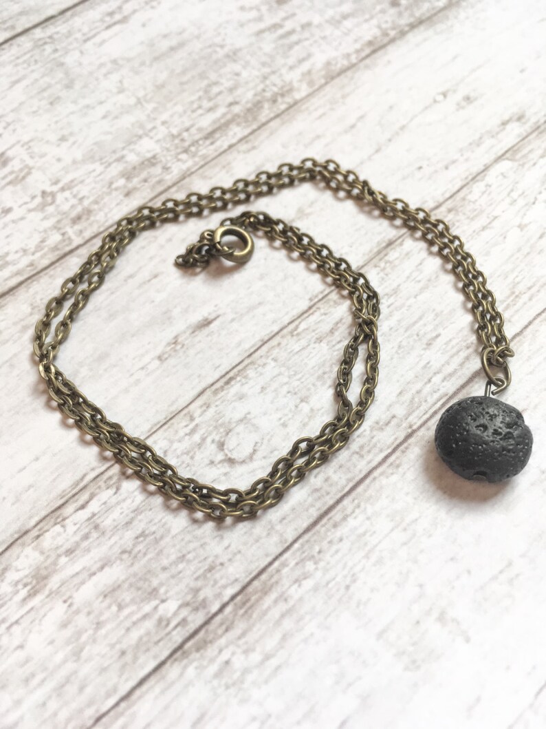 Essential Oil Diffusing Necklace Lava Rock Antique Chain - Etsy Canada