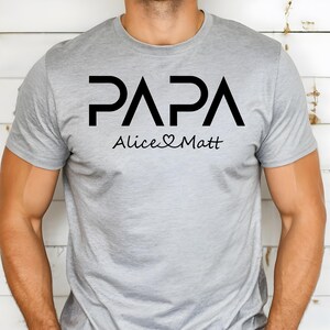Papa Personalized Kids Name Shirt, New Dad Shirt, Dad Shirt, Daddy ...