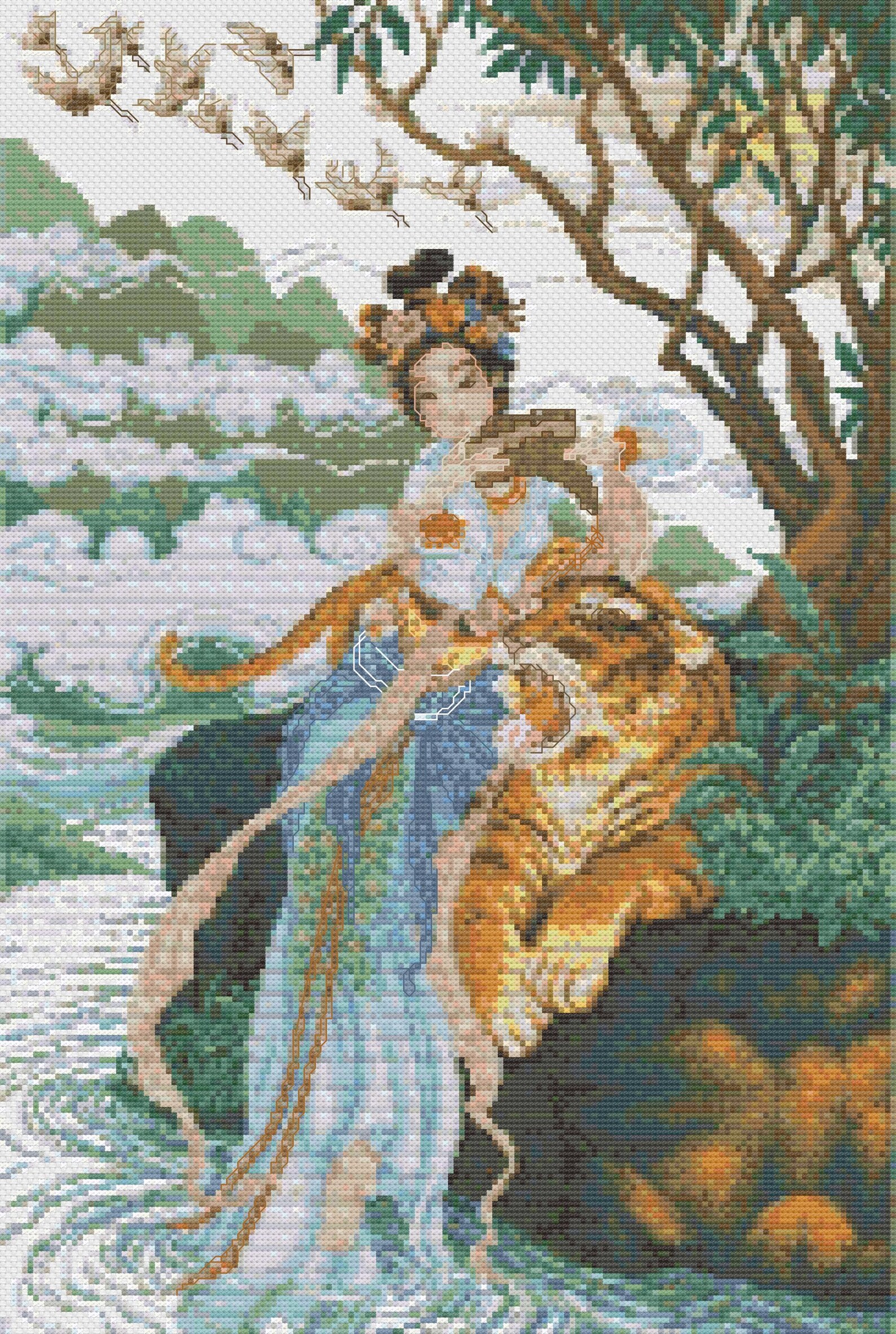 Geisha Cross Stitch Pattern - Digital PDF Download - Etsy