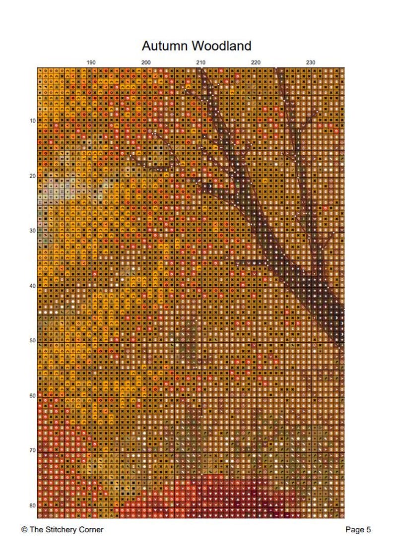 Autumn Woodland Cross Stitch Pattern PDF | Pumpkin Forest Embroidery ...
