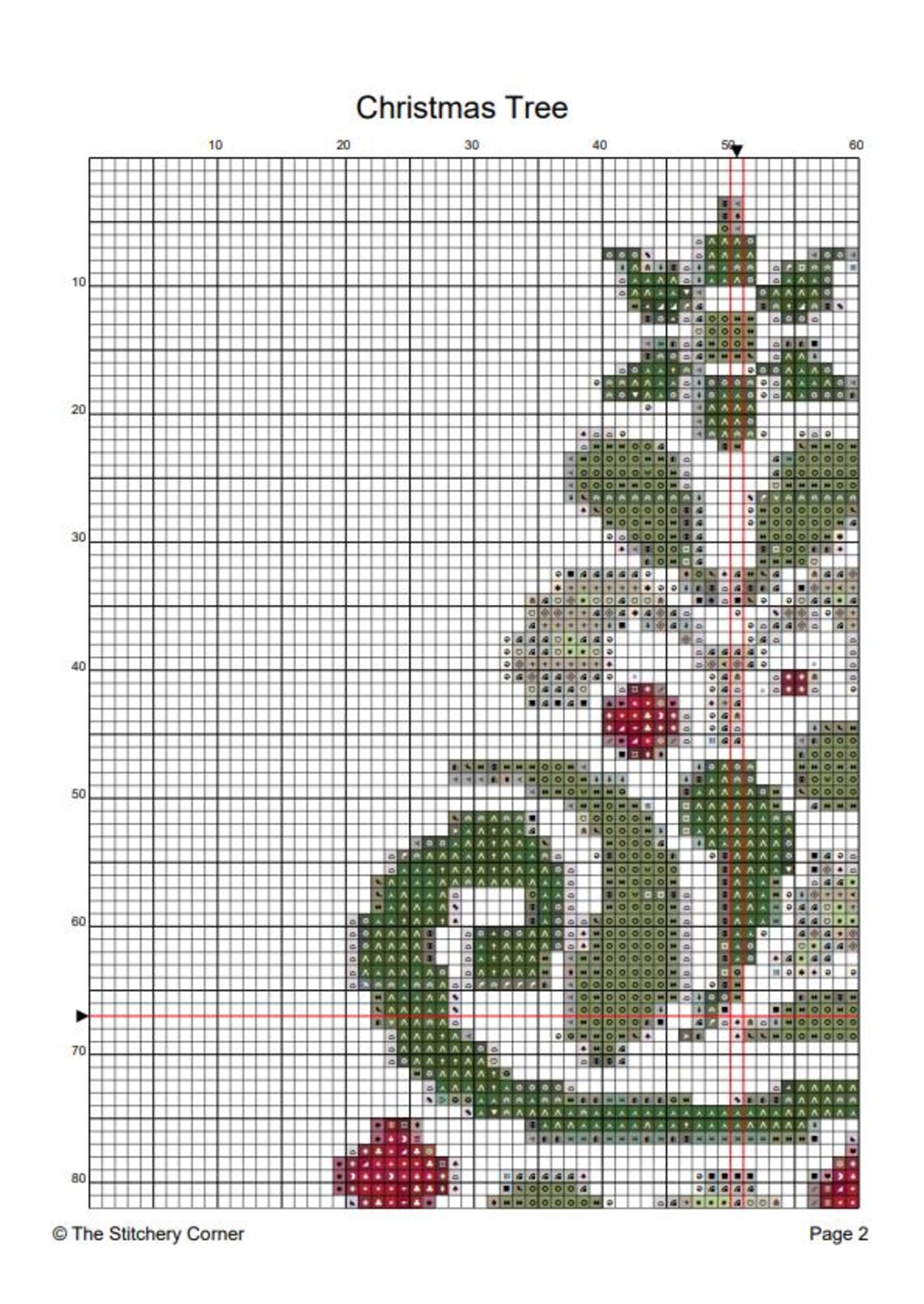 Christmas Tree Cross-stitch Pattern PDF - Holiday DIY Decor, Beginner ...