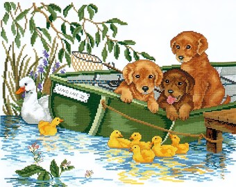 Ducks and Dogs Cross Stitch - Animals - Pet Lover PDF Pattern - Etsy