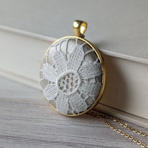 Vintage Lace Pendant Necklace, Unique Gift for Her, Elegant 13th ...