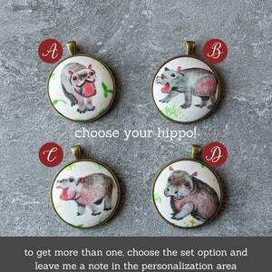 Baby Hippo Necklace, Wildlife Cute Hippo Jewelry for Women ...