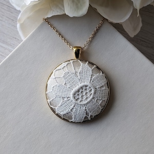 Vintage Lace Pendant Necklace, Unique Gift for Her, Elegant 13th ...