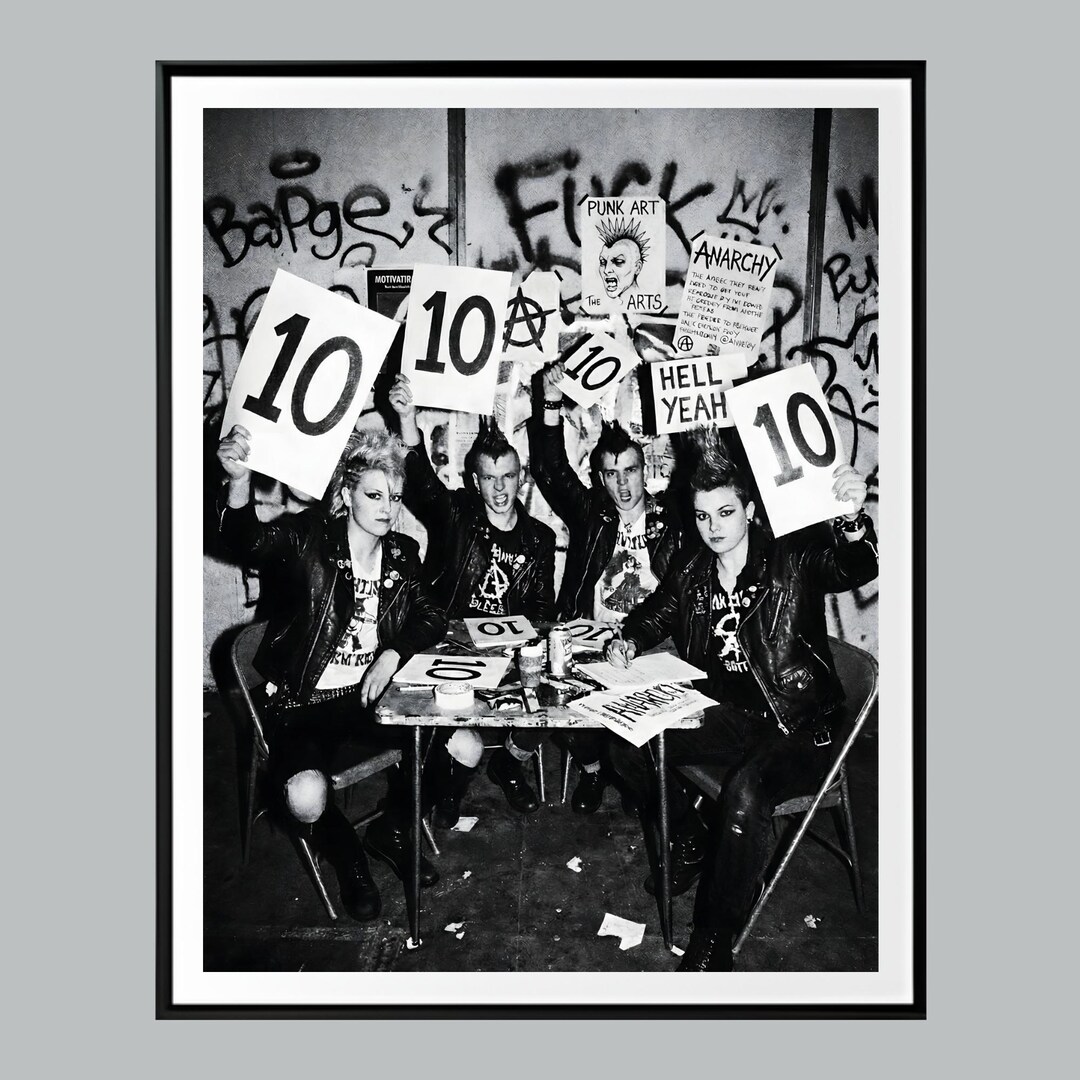 Punk Rock Wall Art, 10 Point Scoreboard, Anarchy Art Print, Retro Punk ...