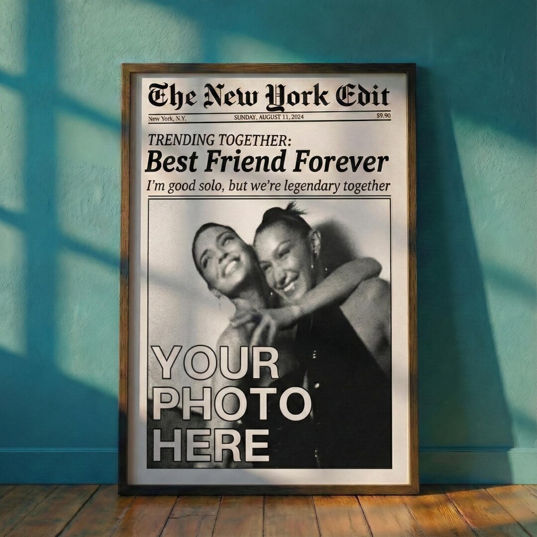 Custom Newspaper Print, New York Edit Wall Art, Personalized Best ...