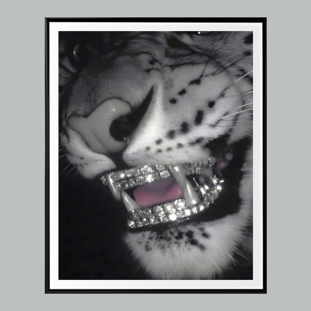 Iced Out Tiger Grills Art Print, Luxury Streetwear Decor (digital ...