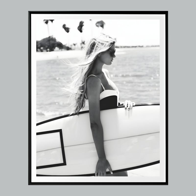 Woman Surfer Painting - Etsy