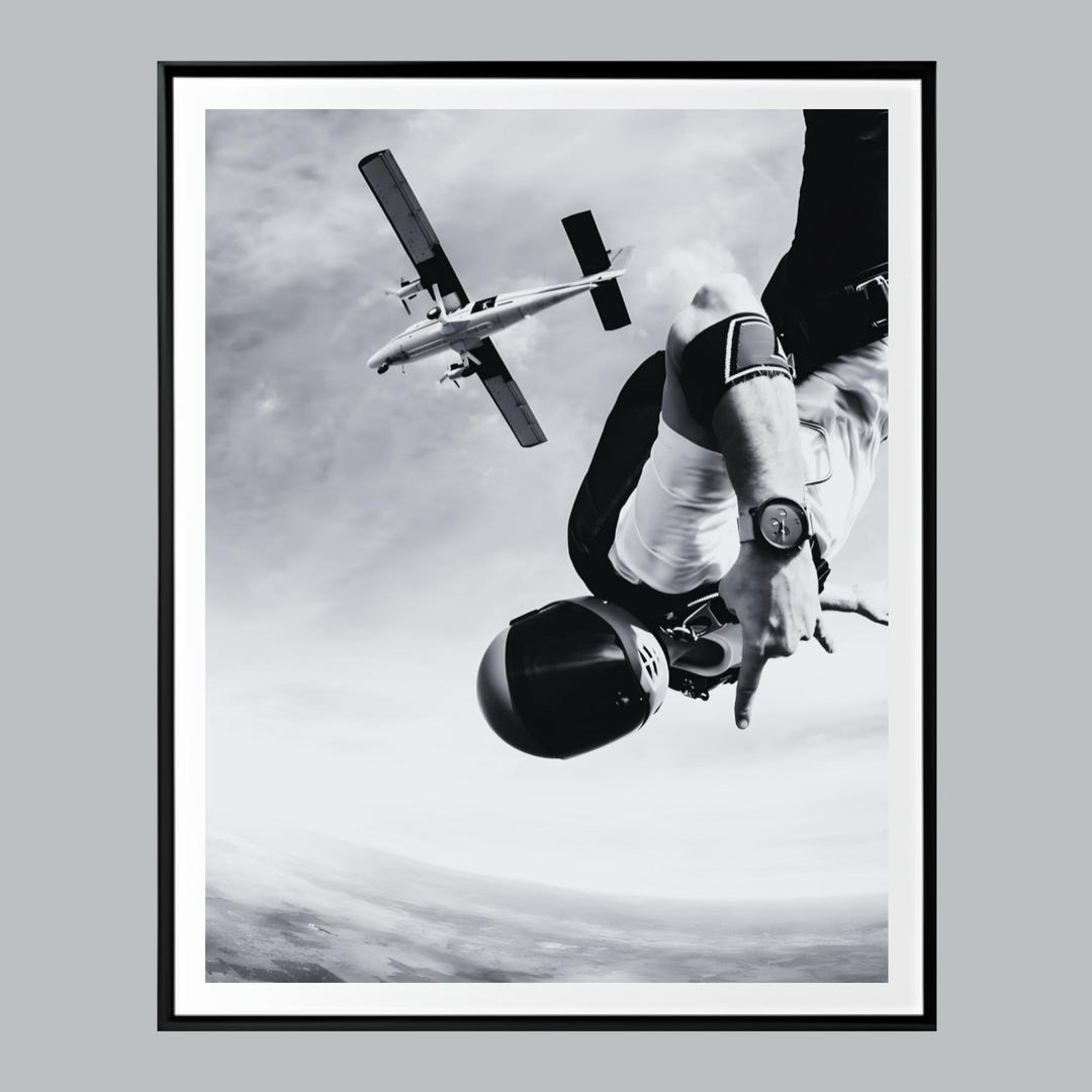Skydiving Freefall Print, Extreme Sports Wall Art, Adrenaline Junkie ...