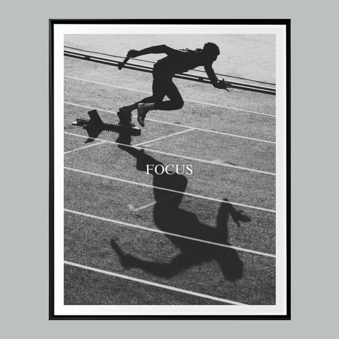 Focus Runner Print, Track and Field Wall Art, Sprinting Poster ...