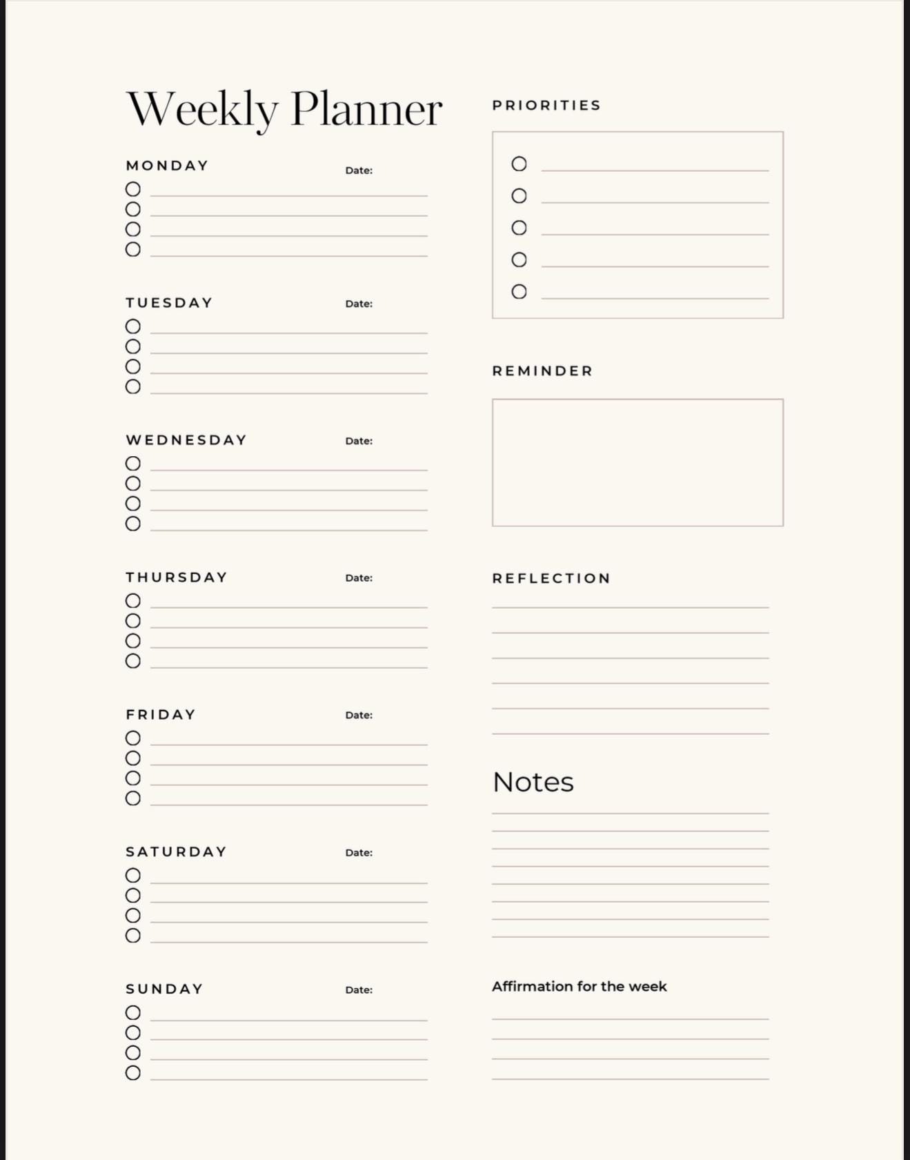 My Week, My Way. Your Weekly Planner to Set You up for Your Goals and ...