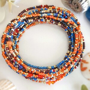 Morocco Long Seed Bead Wrap Bracelet With Semi Precious Stones on ...