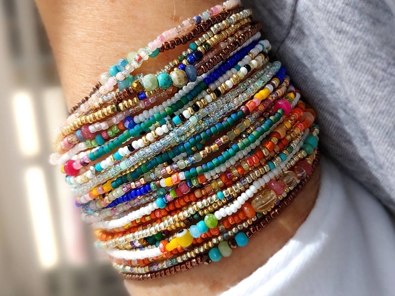 Seed Bead Singles Bracelet Sets for Layering and Stacking - Etsy