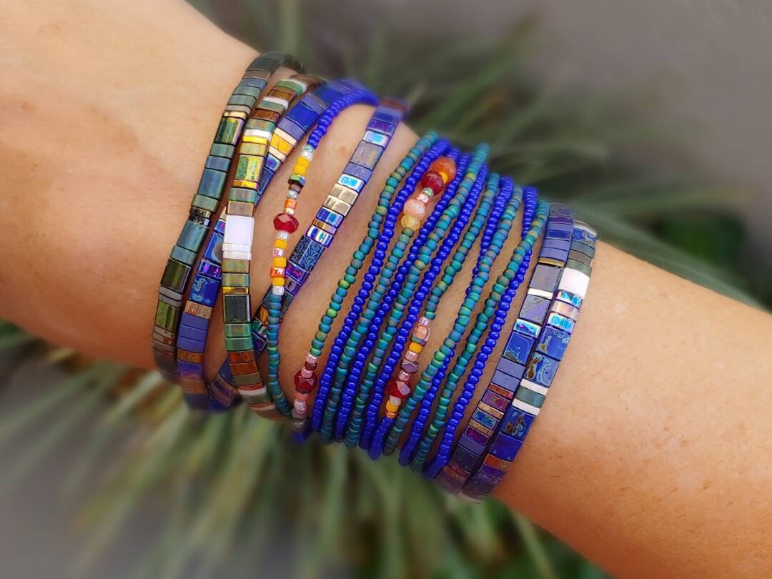 Azure Long Seed Bead Wrap Bracelet or Necklace - Etsy