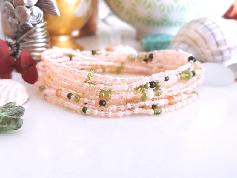 Clover Fields Seed Bead and Crystal Wrap Beaded Bracelet - Etsy