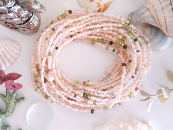 Clover Fields Seed Bead and Crystal Wrap Beaded Bracelet - Etsy